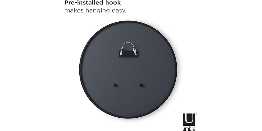 Umbra Hub Round Mirror, Black