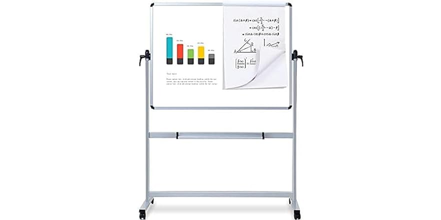 VIZ-PRO Double-Sided Magnetic Mobile Whiteboard, 48 x 36 Inches ...