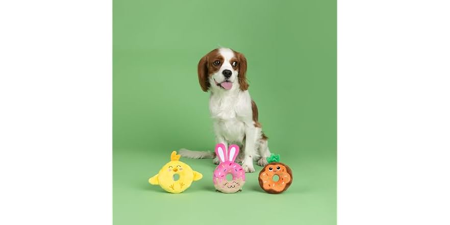 Fringe Studio Plush Dog Toy, 3 Pieces Set, Donuts
