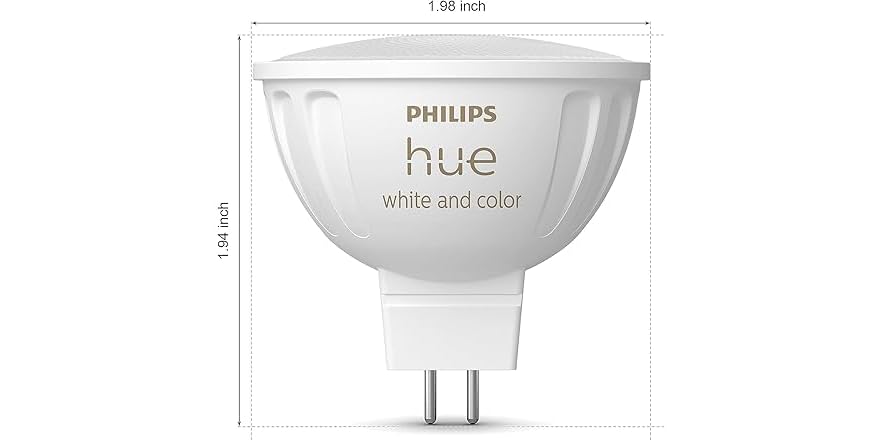 Philips Hue MR16 Smart LED Bulb White and Color Ambiance (2 Pack)