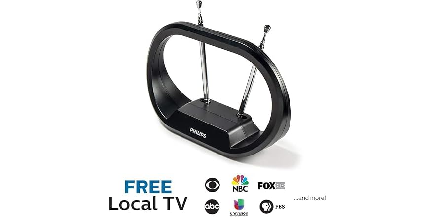 Philips Indoor TV Antenna Rabbit Ears for Local Channels
