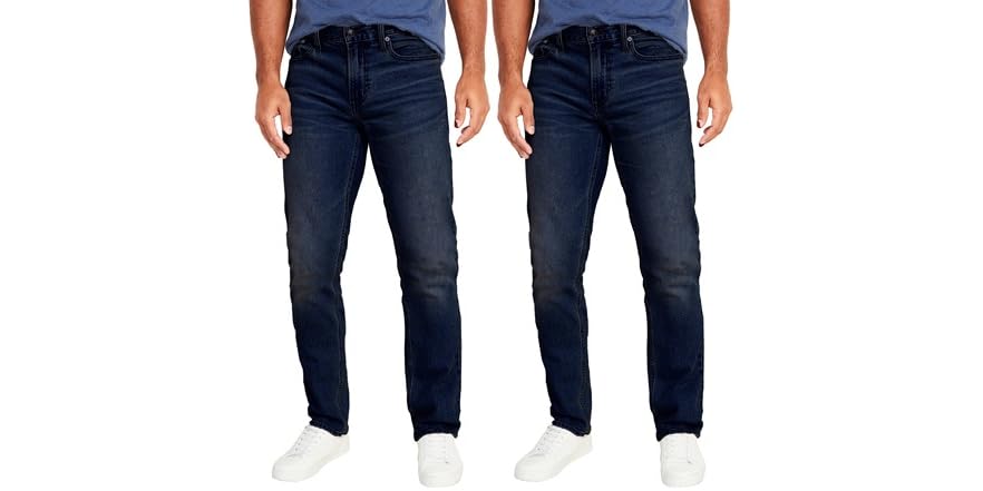 2PK Mens Slim Straight Stretch Jeans