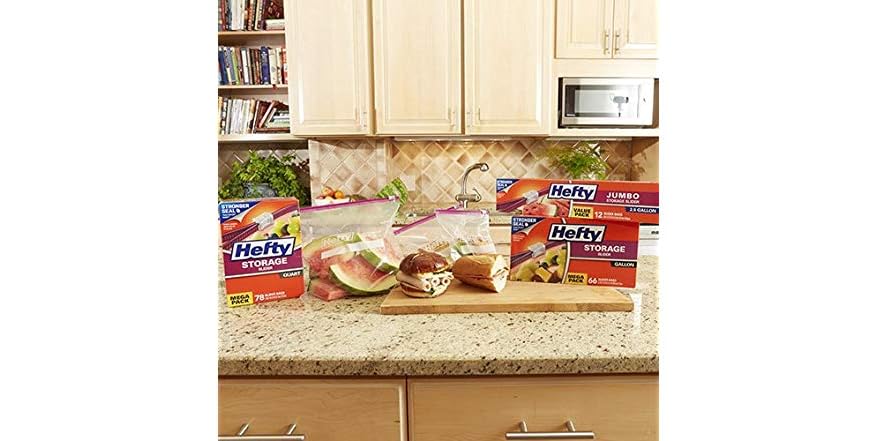 Hefty Slider Jumbo Food Storage Bags