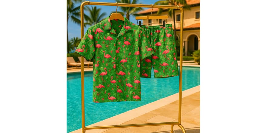 2Pc Mens Top & Bottom Beach Set