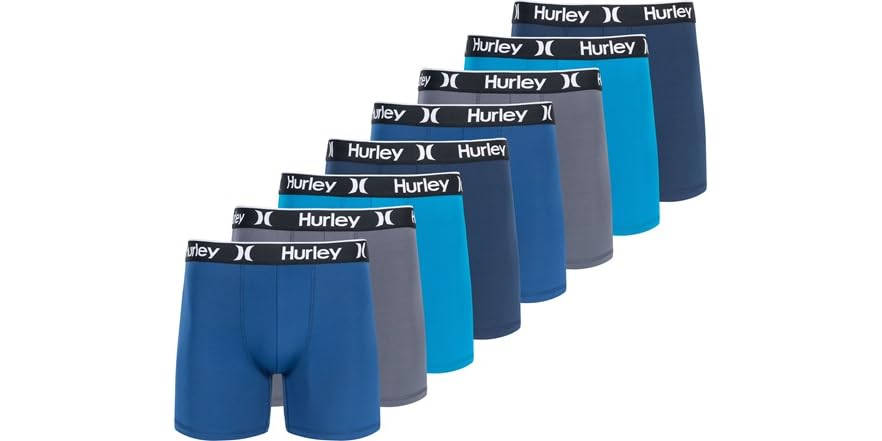 Hurley Men's 8-Pack Boxer Briefs