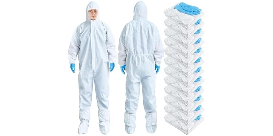 5 Set Disposable Coveralls Hazmat Suit