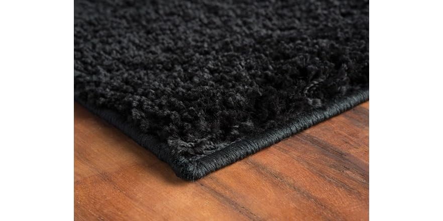 Cozy Black Polypropylene Area Rug (4 Sizes)