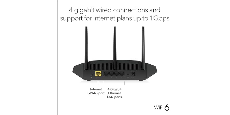 NETGEAR RAX36-100PAR AX3000 Nighthawk 4-Stream AX4 Up to 3 G (Open Box)