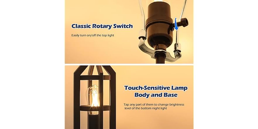 BesLowe 2-Light Grey Table Lamps 2Pk