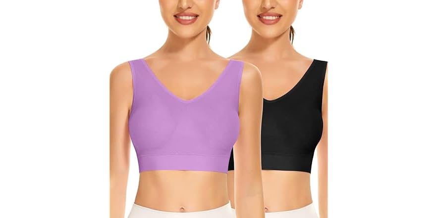 2 Pack Sports Bras With Removable Pads