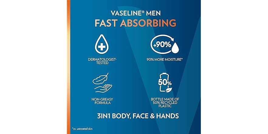 Vaseline Men Fast Absorbing 3-in-1 Face