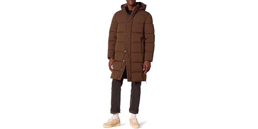 Amazon Essentials Men's Hooded Long Puffer Coat