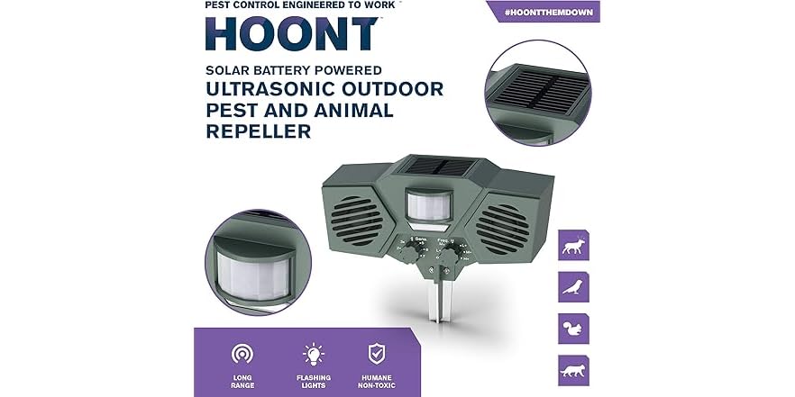 Hoont Solar Powered Motion Activated Ultrasonic