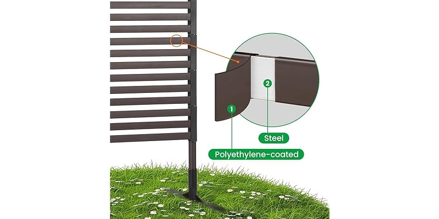 OTOSUNNY Metal Outdoor Privacy Screen 4x6