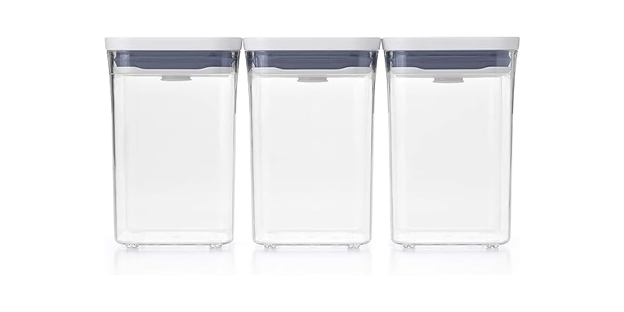 3 Pack - OXO Good Grip Pop Container, Big Square Medium 4.4 Qt