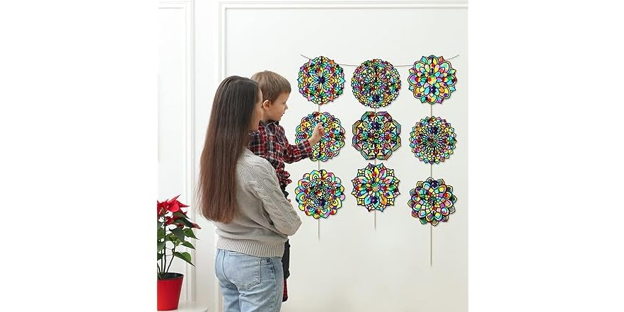 18 Pack DIY Stained Glass Window Kits