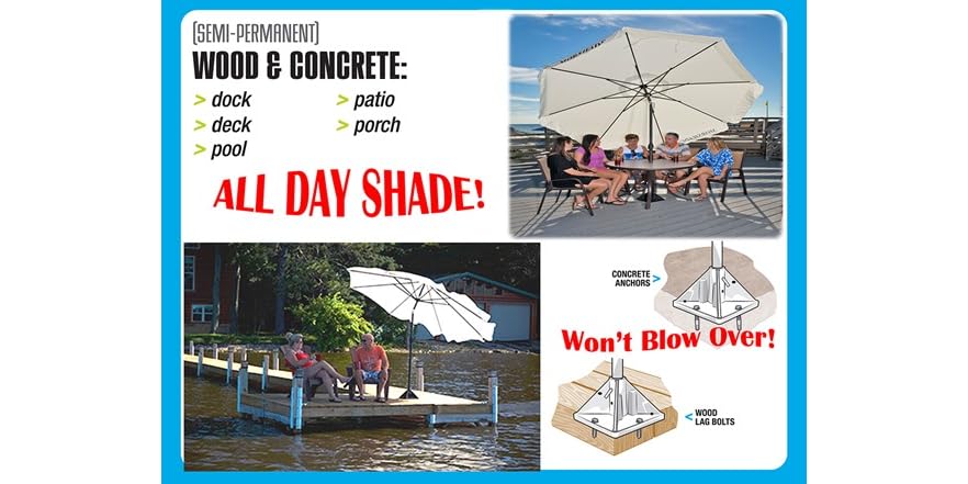 Morshade 180 Patio Beach & Portable Stable Shade