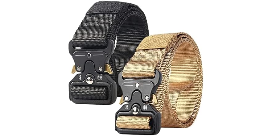 Generic Mens Tactical Belt, Military Hiking - 2Pk