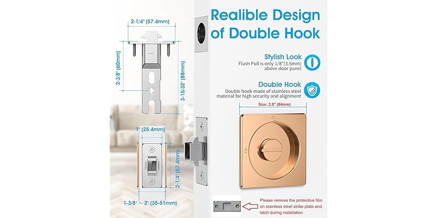 AST AST Square Pocket Door Lock with Edge P