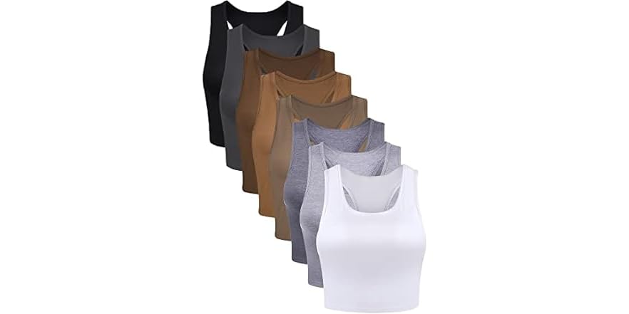 8 Pcs Women Basic Crop Tank Tops