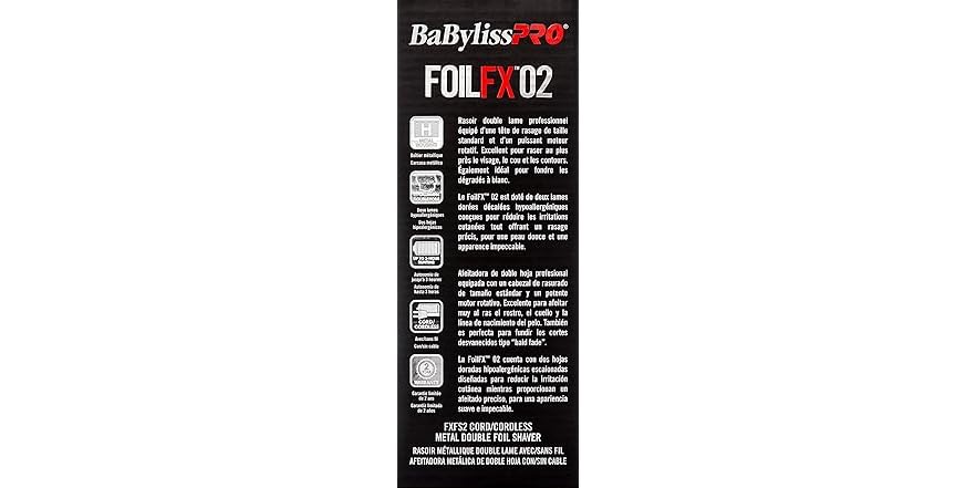 BaBylissPRO MetalFX Electric Double-Foil Shavers for Men SIlver