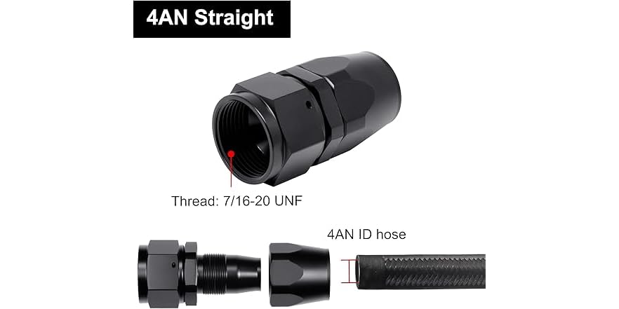 VehiMata 4AN Hose End Fitting 2pc