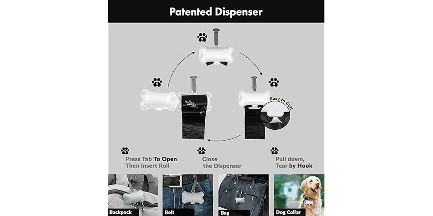 GORILLA SUPPLY Dog Poop Waste Bags with Dispenser