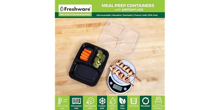 Freshware Meal Prep Containers [50 Pack]