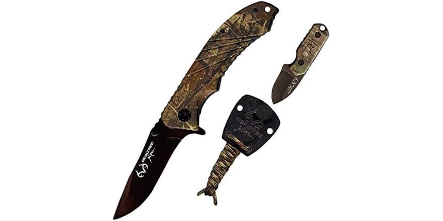 Realtree Knife, Neck Knife, Paracord Combo; 2 PK