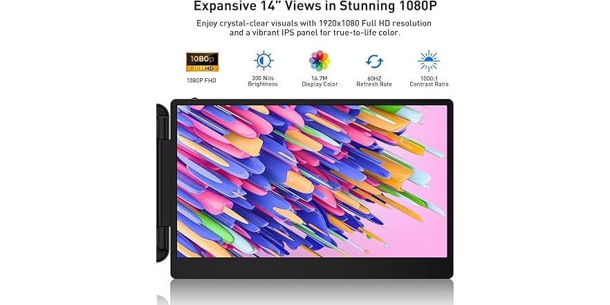 Laptop Screen Extender – 14" Portable Monitor for Laptop