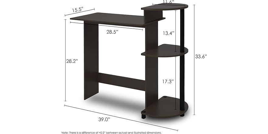 Furinno Compact Computer Desk with Shelves