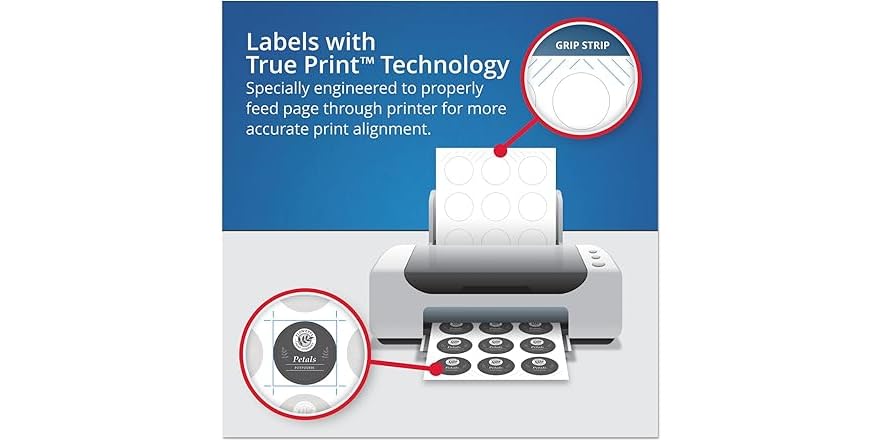 Avery Printable Round Labels with Sure Feed Technology, Glo