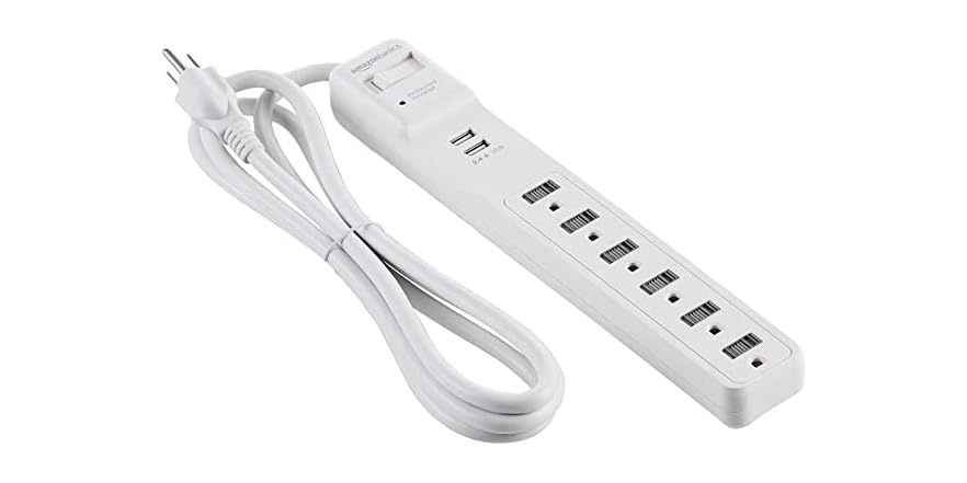 Amazon Basics 6-Outlet Surge Protector Power Strip