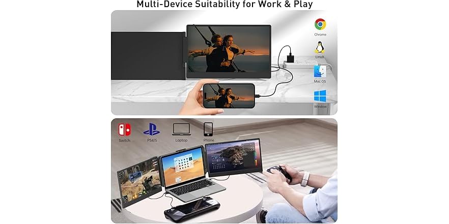 Laptop Screen Extender – 14" Portable Monitor for Laptop