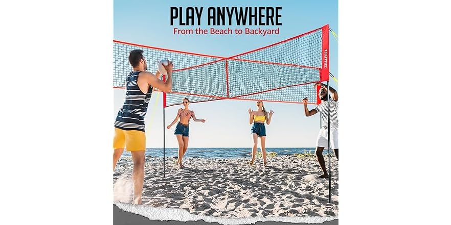 ZEALFEEL 4 Square Volleyball Game Set