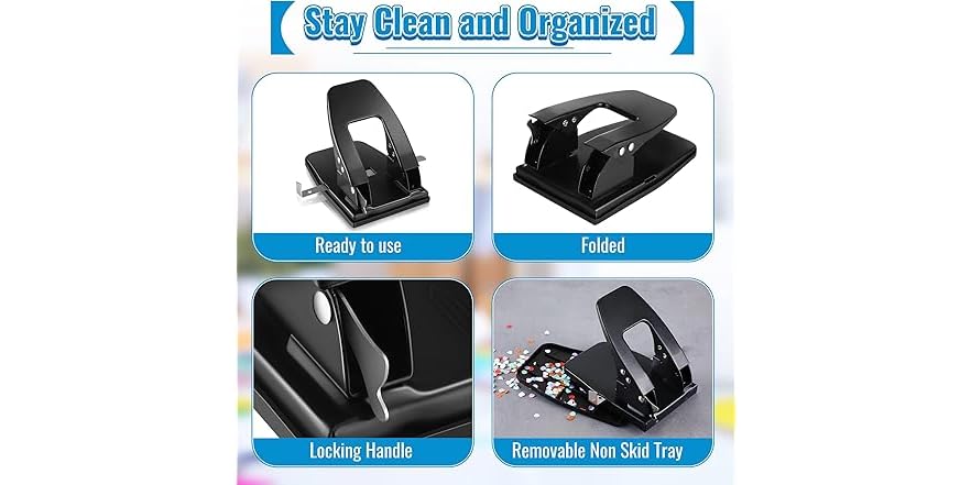 2 Hole Punch & 100 Prong Paper Fasteners