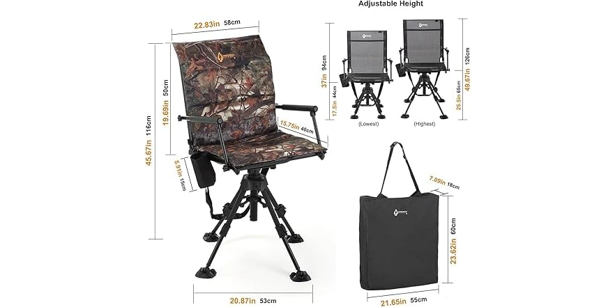 ARROWHEAD OUTDOOR 360 Deg Adjustable Leg Chair