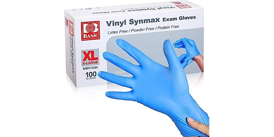 Synthetic Vinyl Exam Gloves XL (Box of 100)
