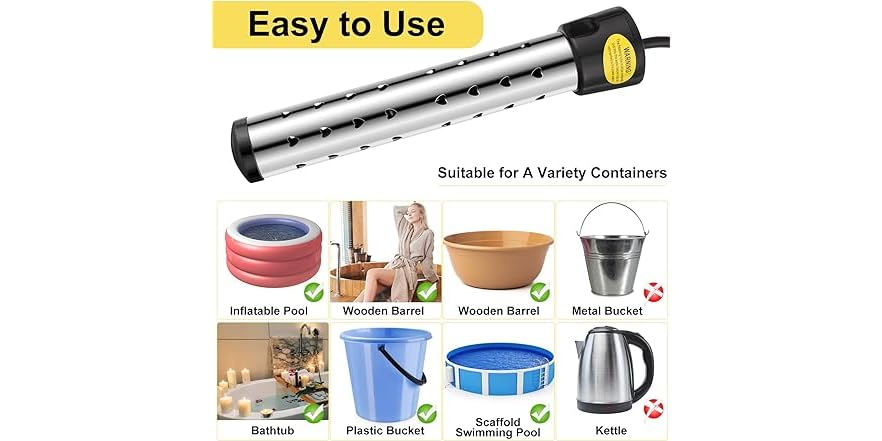 Portable Water Electric Heater 2 Pack