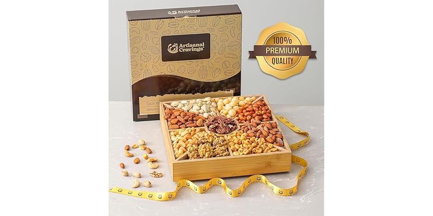 Mixed Nuts Gift Basket 2 LB Platter 8 Assortments