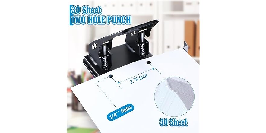 2 Hole Punch & 100 Prong Paper Fasteners