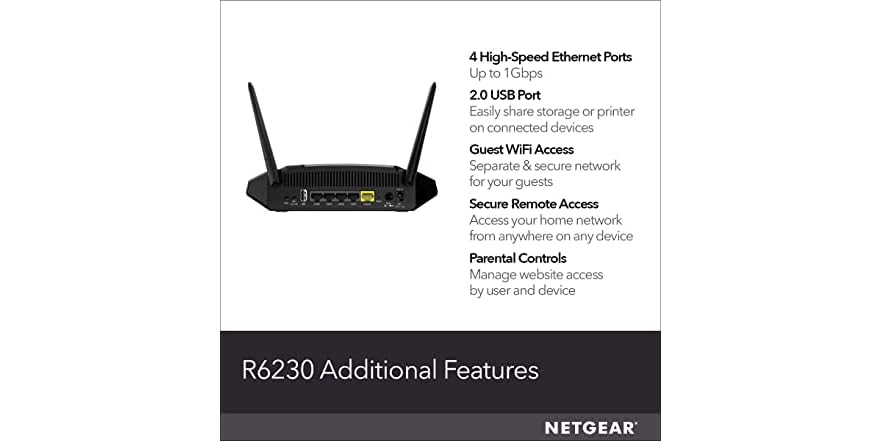 NETGEAR WiFi Router (R6230) (Open Box)