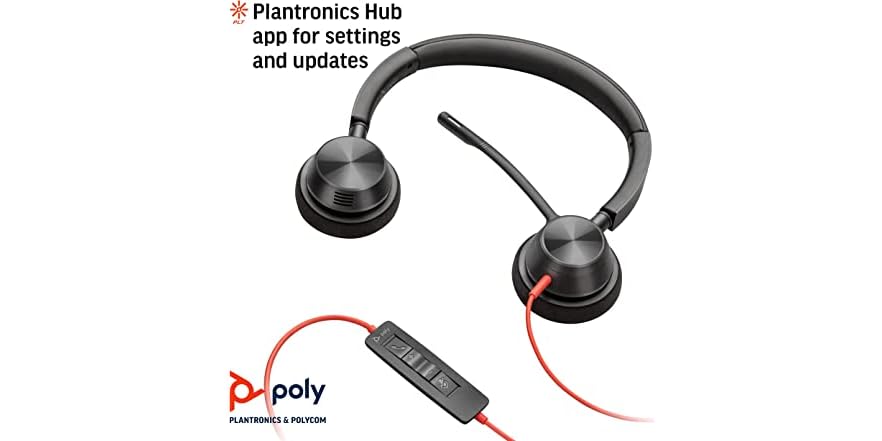 (NEW) Plantronics Blackwire 3320 Dual-Ear Wired Headset with Boom Mic