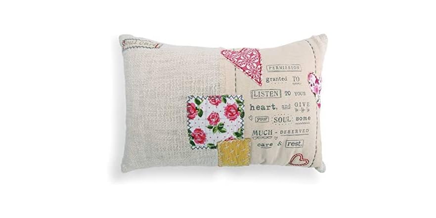 DEMDACO Floral Cream Pillow
