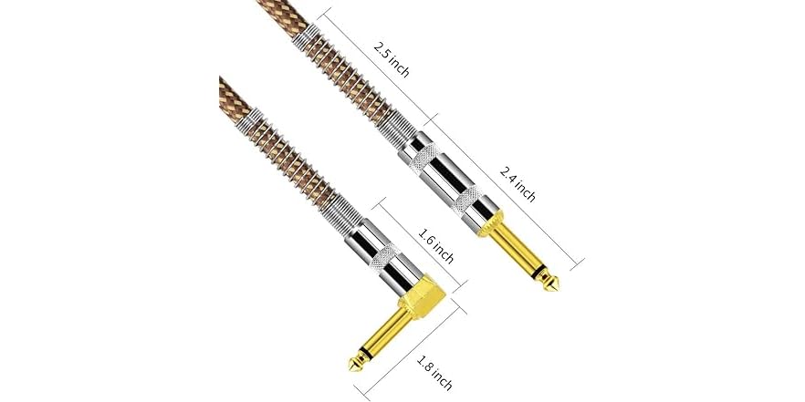 Right Angle to Straight Guitar Cord