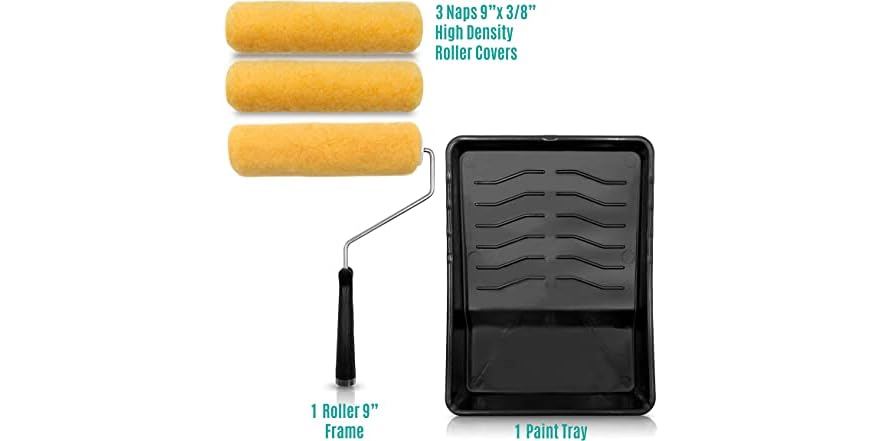 5 Pcs 9" inch x 3/8" Paint Roller Kit