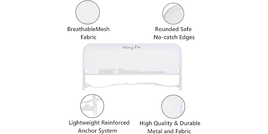 Dream On Me Adjustable Mesh Bed Rail