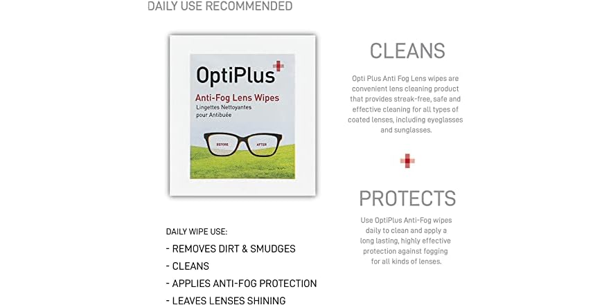 OptiPlus Anti Fog Lens Wipes