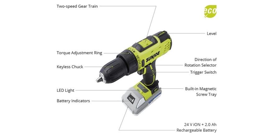 Sun Joe 24v Lithium Ion Drill Driver
