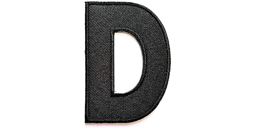 3 INCHES D Letter Black Patch